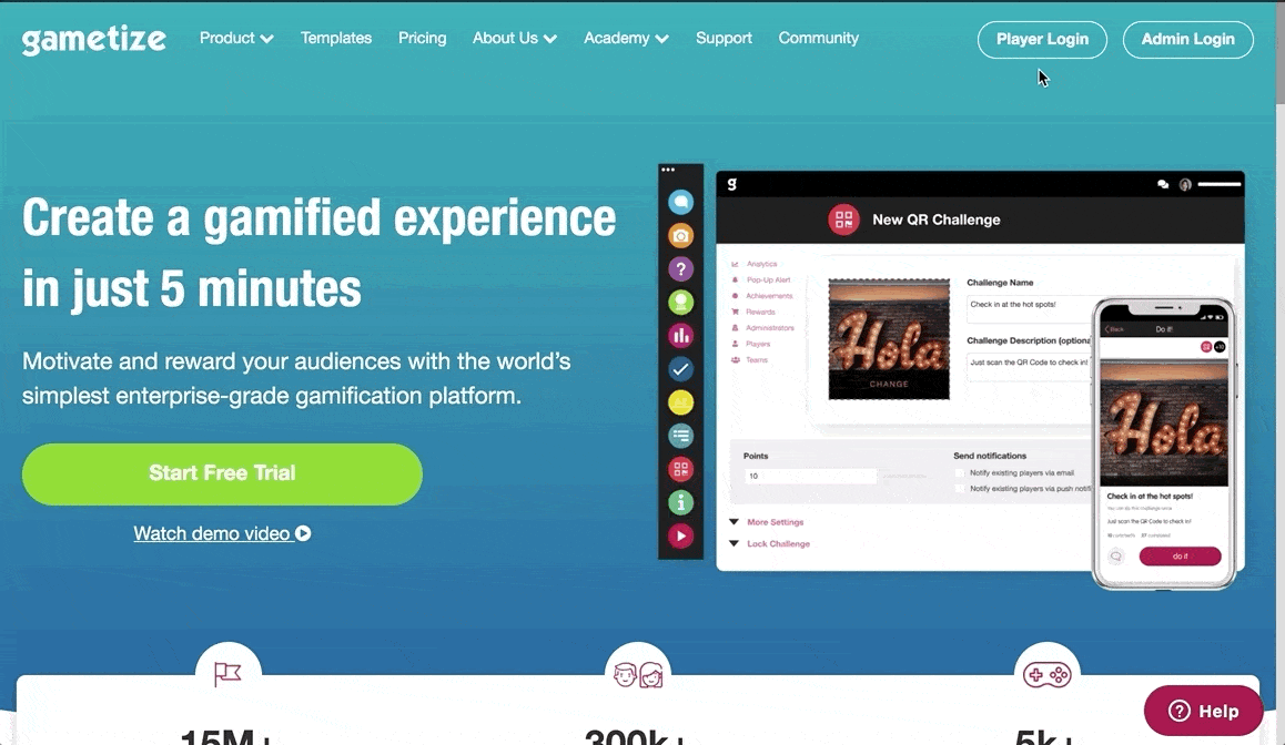 Creating a Player account – Gametize